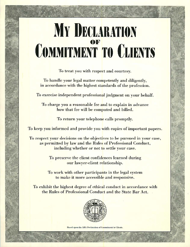 Declaration Of Commitment To Clients Babachanian